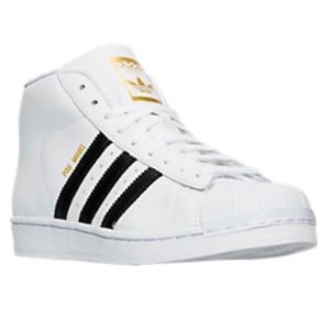 adidas | Shoes | Adidas White Pro Model High Tops | Poshmark